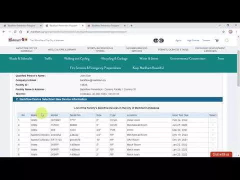 Backflow Prevention Online Services | City of Markham
